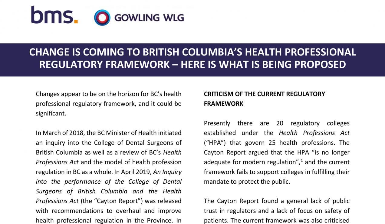 BC's Proposal to Modernize Regulated Health Professions | The Canadian ...