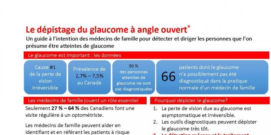 Le dépistage du glaucome à angle ouvert | The Canadian Association of ...